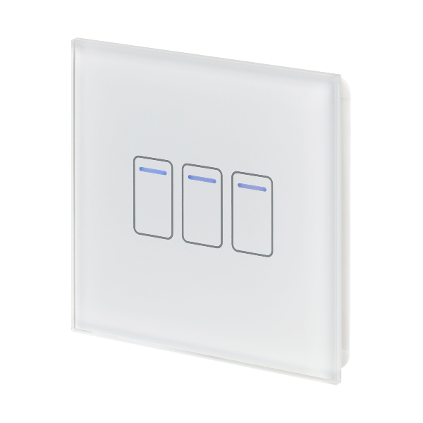 Retrotouch Crystal Touch Switch 240v 3G 2W (White) 01405 UK