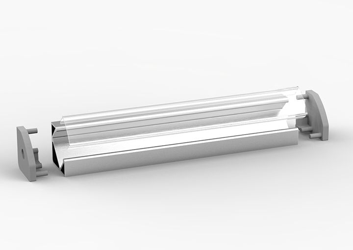 DTS Aluminium Silver LED Profile 45 Degree 2M Length DTS-45DEGSIL UK