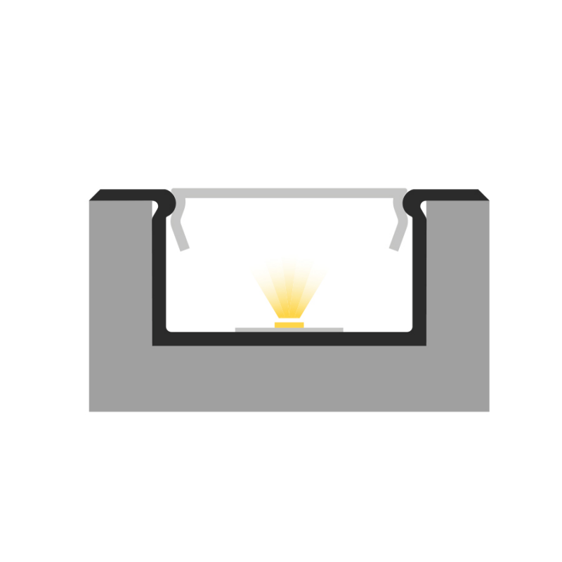 DTS 2 Metre 20mm Double Width Deep Recessed LED Profile (Anthracite ...