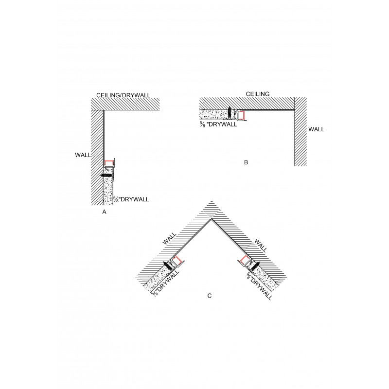 2 Metre Shadow Gap Plaster in LED Profile (White) DTS-SGPB UK