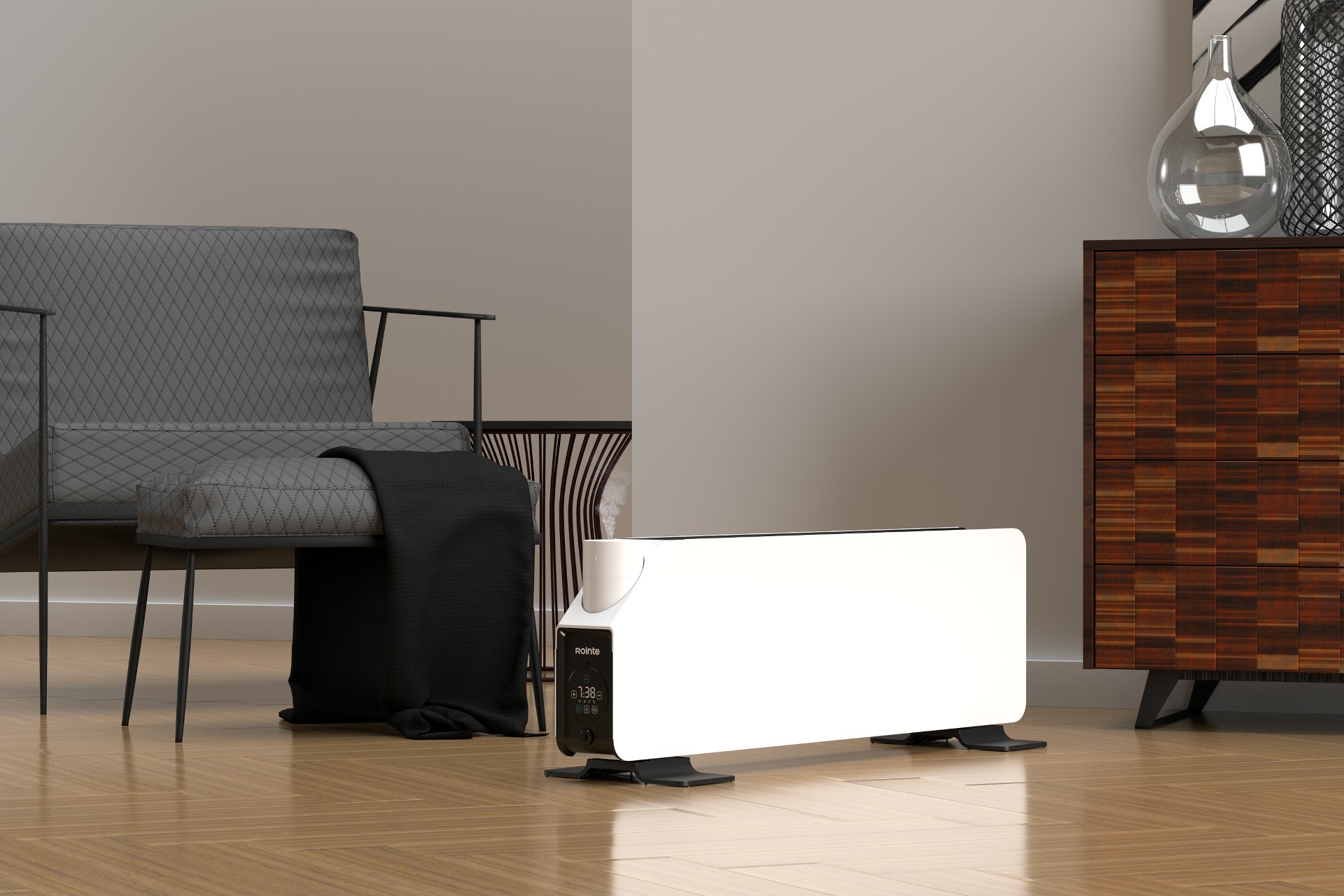 Rointe Giro Short Digital Free Standing Convector Heater (White)