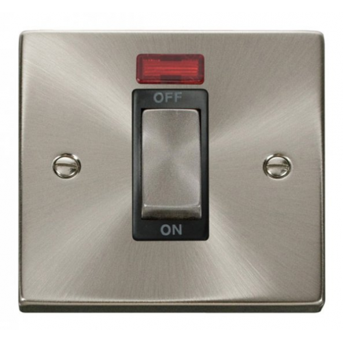 Click VPSC501BK 45A Ingot 1 Gang Dp Switch With Neon UK