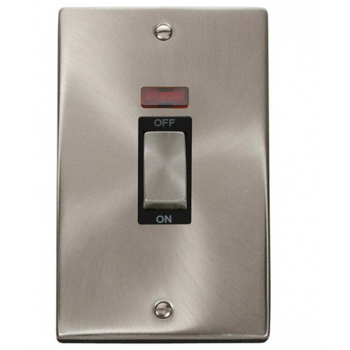 Click VPSC503BK 45A Ingot 2 Gang Dp Switch With Neon UK
