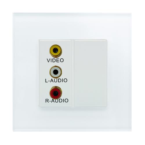 Retrotouch Crystal Audio Video Socket (White PG) 00297 UK