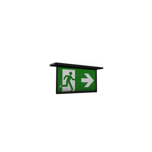 Ansell ARAZLED/LI/3M/DA/B Razzo Led Lithium Recessed Exit Sign Blk