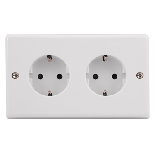 Click Scolmore Polar Double European Socket Ba038pw Uk
