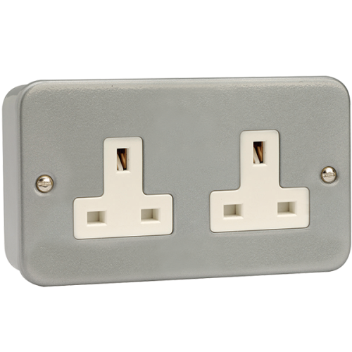 Click Scolmore Cl 13a 2 Gang Unswitched Socket Outlet CL032 UK