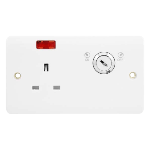 Click CMA675 13a 1g Dp Lockable Socket With Neon Mode UK