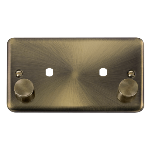 Click DPAB186 2g Plate Double Dimmer aperture Deco Plus UK