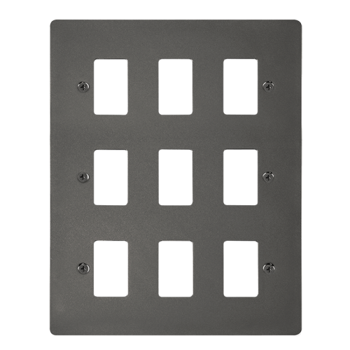 Click FPBN20509 Gridpro 9 Gang Define Plate Bk. Nickel GridPro UK