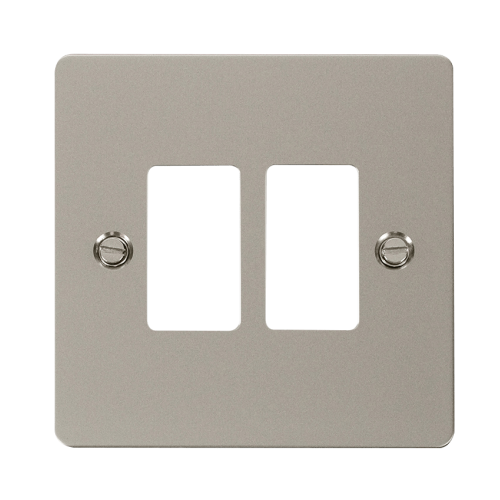 Click FPPN20402 Gridpro 2 Gang Define Plate Pl. Nickel GridPro UK