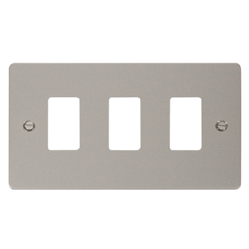 Click FPPN20403 Gridpro 3 Gang Define Plate Pl. Nickel GridPro UK