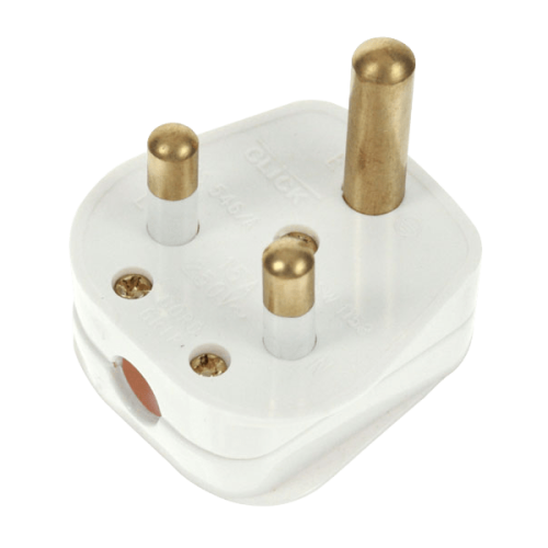 Click PA167 15a Round Pin Plug White Essentials UK