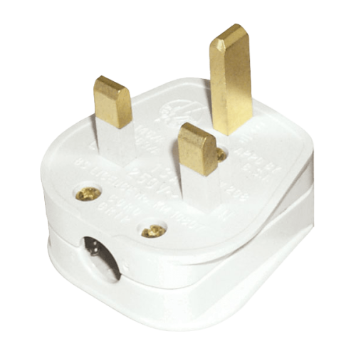 Click PA322 Uk Resiliant 13a Plug (5a) White Standar Essentials UK