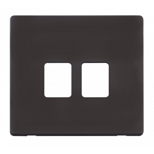 Click Scp118bk Twin Rj45 Socket Outlet Plate Black Definity