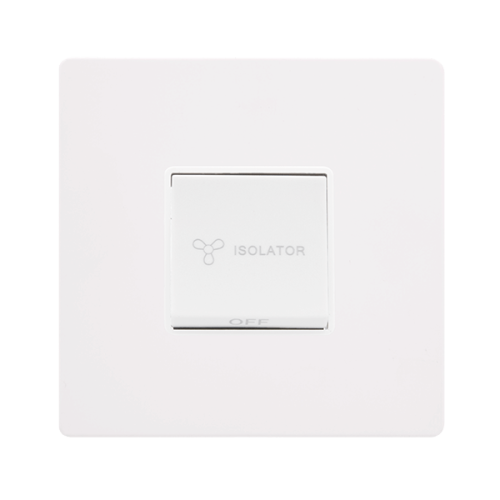 Click Scolmore 10a 3 Pole Fan Isolation Switch Metal White Cover Plate ...