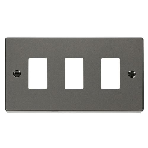Click VPBN20403 Gridpro 3 Gang Deco Plate Black Nickel GridPro UK