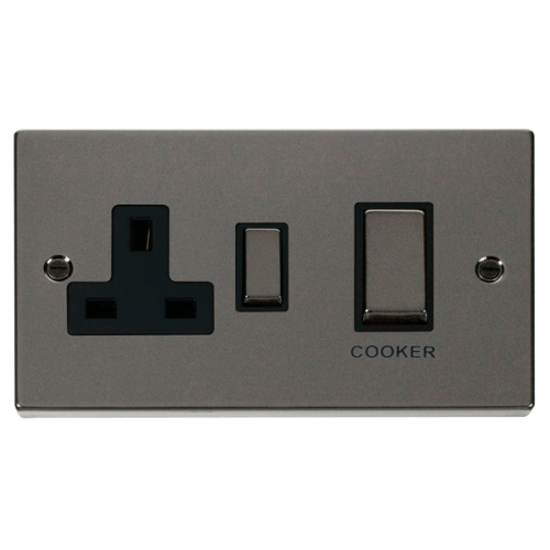 Click VPBN504BK Ingot 45A Dp Sw 13A Sw Socket Bk UK