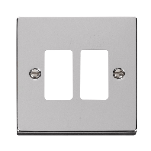 Click VPCH20402 Gridpro 2 Gang Deco Plate Chrome GridPro UK