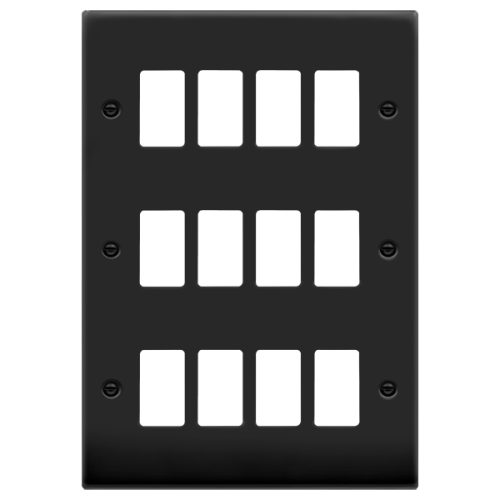 Click Scolmore Gridpro 12 Gang Deco Plate Matt Black VPMB20512 UK
