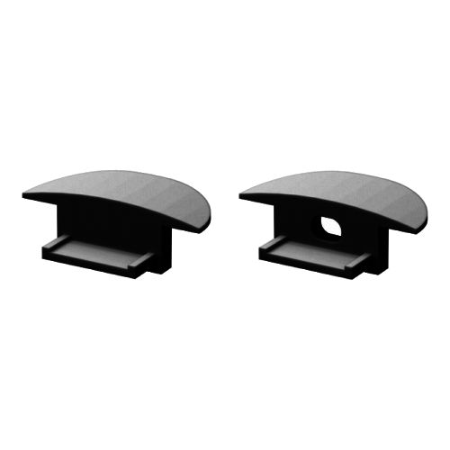 DTS Black End Cap For Recessed Profile Pair DTS-RECENDBLK UK