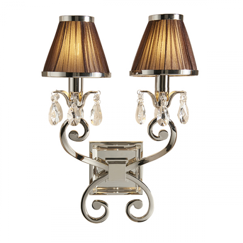 Endon Lighting Oksana nickel Twin wall & chocolate shades 63535 UK