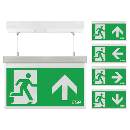 ESP Duceri Emergency Hanging Exit Sign 3w Led Ip20 All Legends Lithium ...