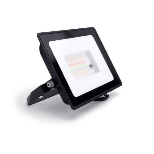Integral Compact Slim Floodlight 30w 2400lm Rgb+3000k 110 Beam 80lm/w Ip65 Ik05 Black ILFLE102 UK