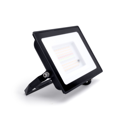 Integral Compact Slim Floodlight 50w 4000lm Rgb+3000k 110 Beam 80lm/w Ip65 Ik05 Black ILFLE103 UK