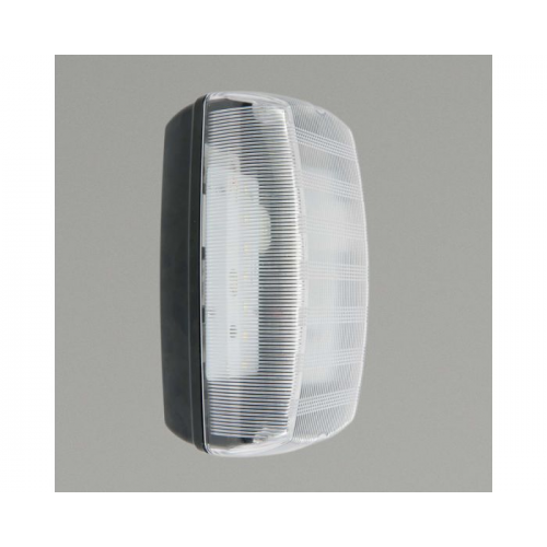 KSR Lighting Monda 7w 4000K LED Bulkhead Black with Clear Diffuser ...