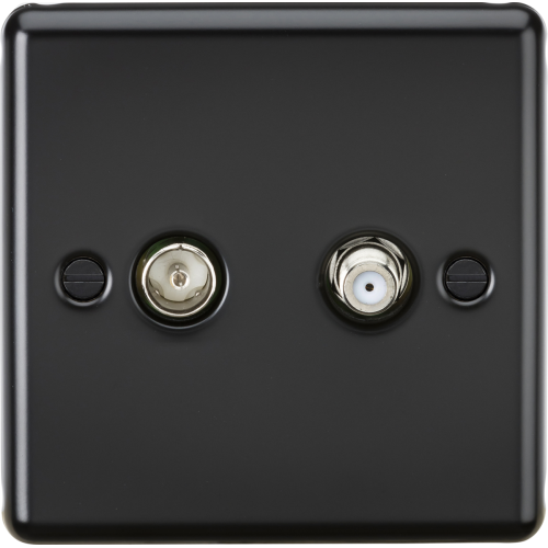 Knightsbridge Tv Sat Tv Outlet (isolated) Matt Black CL014MB UK
