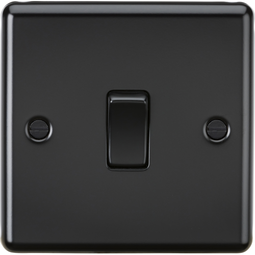 Knightsbridge 10ax 1g 2 Way Plate Switch Matt Black CL2MBB UK