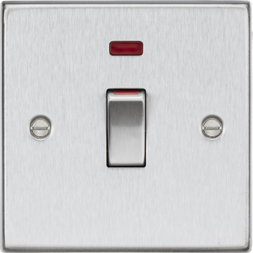 Knightsbridge 45a 1g Dp Switch With Neon Brushed Chrome CS81MNBC UK