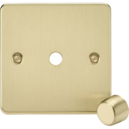 Knightsbridge 1g Dimmer Plate With Matching Metal Dimmer Cap Brushed ...
