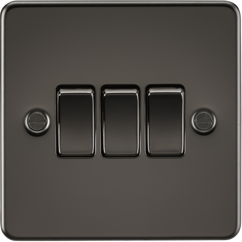 Knightsbridge Flat Plate 10ax 3g 2 way Switch Gunmetal FP4000GM UK
