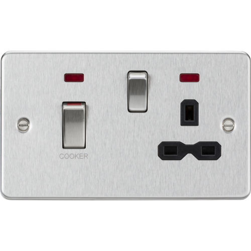 Knightsbridge 45a Dp Switch And 13a Switched Socket With Neons Brushed ...