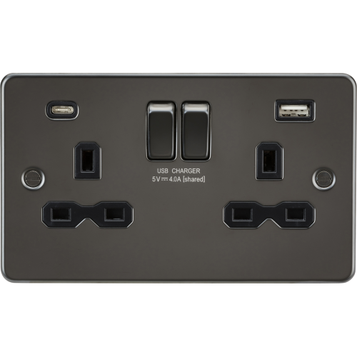 Knightsbridge 13a 2g Sp Switched Socket With Dual Usb A C 5v Dc 4 0a