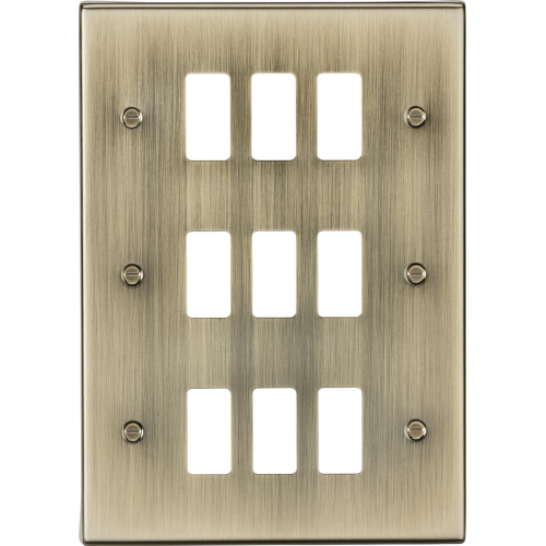Knightsbridge 9g Grid Faceplate Antique Brass GDCS9AB UK