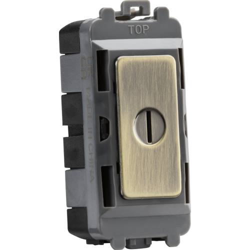 Knightsbridge 20ax 2 Way Sp Key Module Antique Brass GDM009AB UK