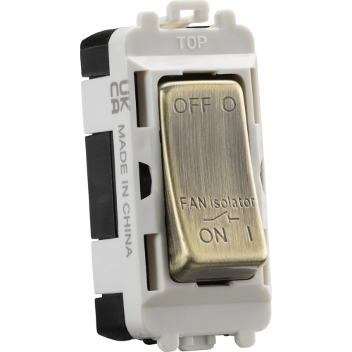 Knightsbridge 10a Fan Isolator Module Antique Brass GDM020AB UK