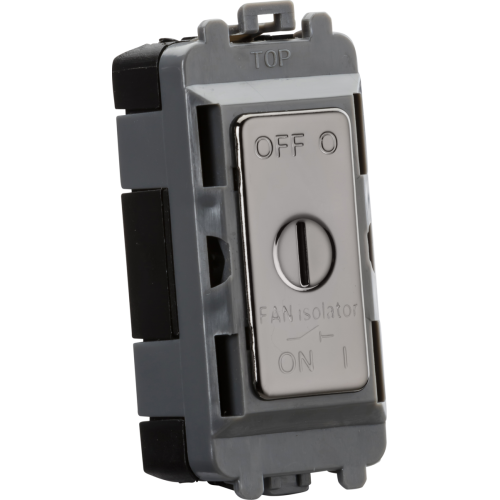 Knightsbridge 10a Fan Isolator Key Switch Module Black Nickel GDM021BN UK