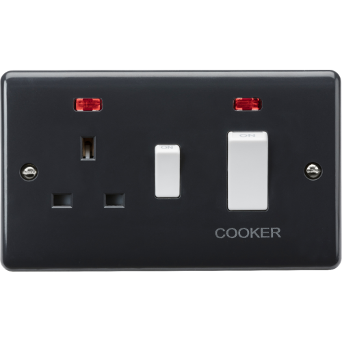 Knightsbridge 45a Dp Switch With 13a Dp Switched Socket With Neons part ...