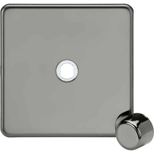 Knightsbridge 1g Dimmer Plate With Matching Metal Dimmer Cap Black ...