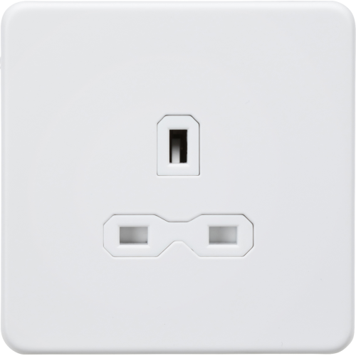 Knightsbridge 13a 1g Unswitched Socket Matt White With White Insert ...