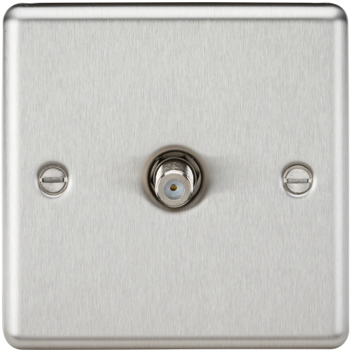 Knightsbridge Sat TV Outlet (Brushed Chrome) CL015BC UK