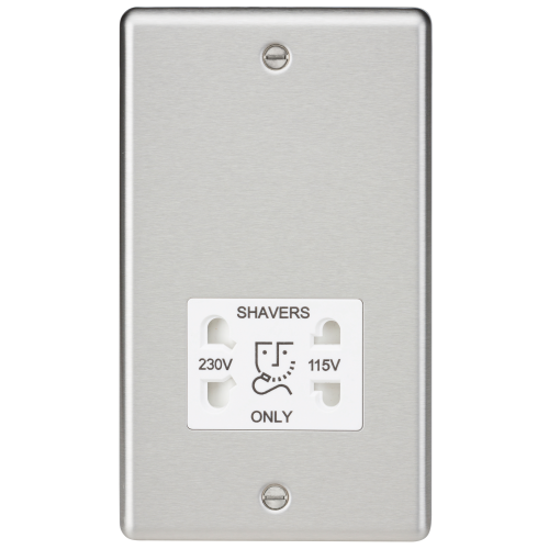 Knightsbridge 115 Dual Voltage Shaver Socket (Brushed Chrome) CL89BCW UK