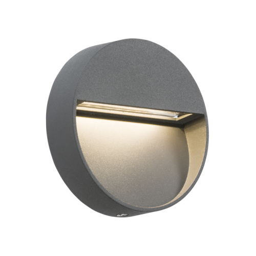Knightsbridge 2W LED Round Wall Guide Light (Grey) LWR2G UK