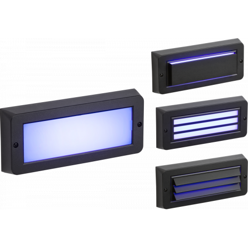 Knightsbridge 230v Ip65 5w Blue Led Surface Mount Brick Light Black ...