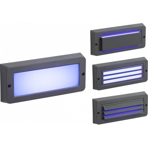 Knightsbridge 230v Ip65 5w Blue Led Surface Mount Brick Light Grey ...