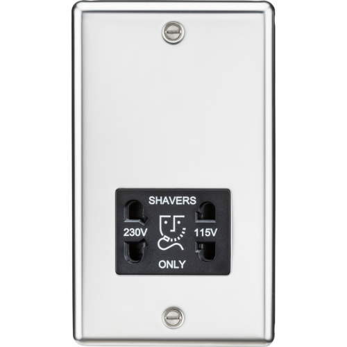 Knightsbridge 115 230v Dual Voltage Shaver Socket With Black Insert ...